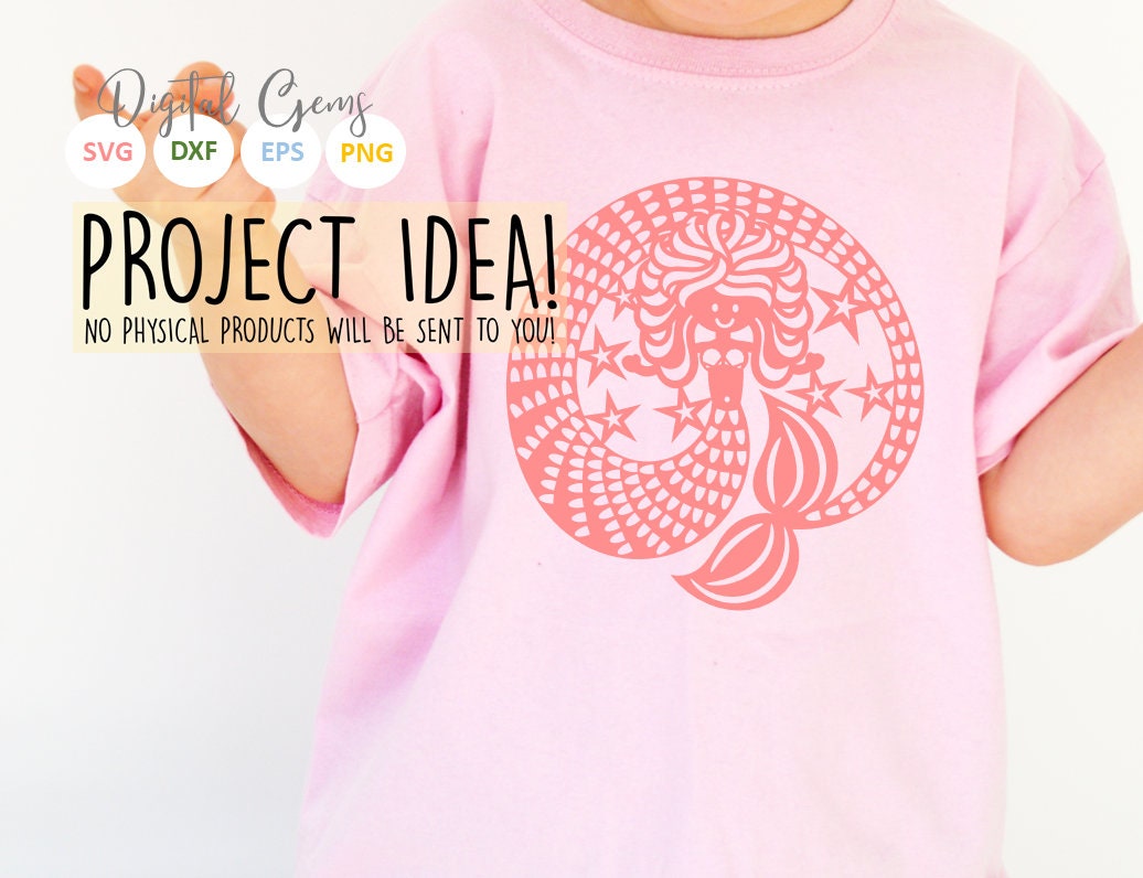 Mermaid Paper Cut Svg / Dxf / Eps Files and Pdf / Png | Etsy