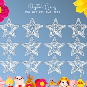 Alphabet, Kids Star Paper Cut Bundle Svg / Dxf / Eps / Png Files and ...