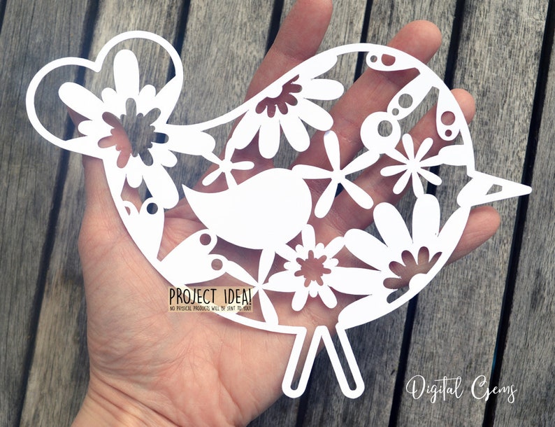 Bird Paper Cut Design. Svg / Dxf / Eps / Png Files and Pdf / Png ...