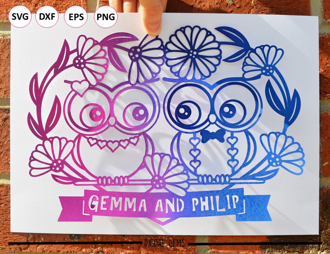 Owl paper cut svg / dxf / eps / files and pdf / png print out | Etsy