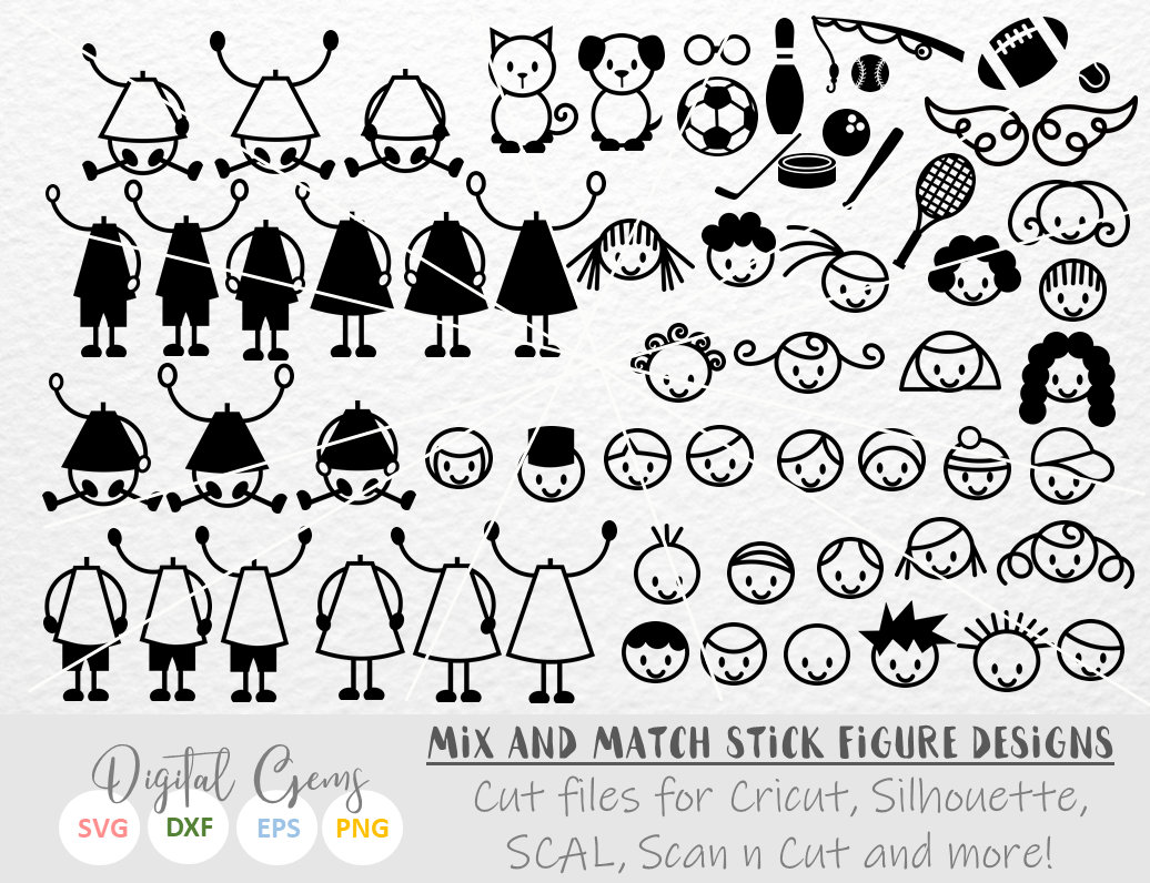 Cat Face Stick Figure