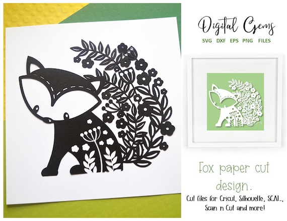 Fox Paper Cut Design. Svg / Dxf / Eps Files and Pdf / Png - Etsy UK