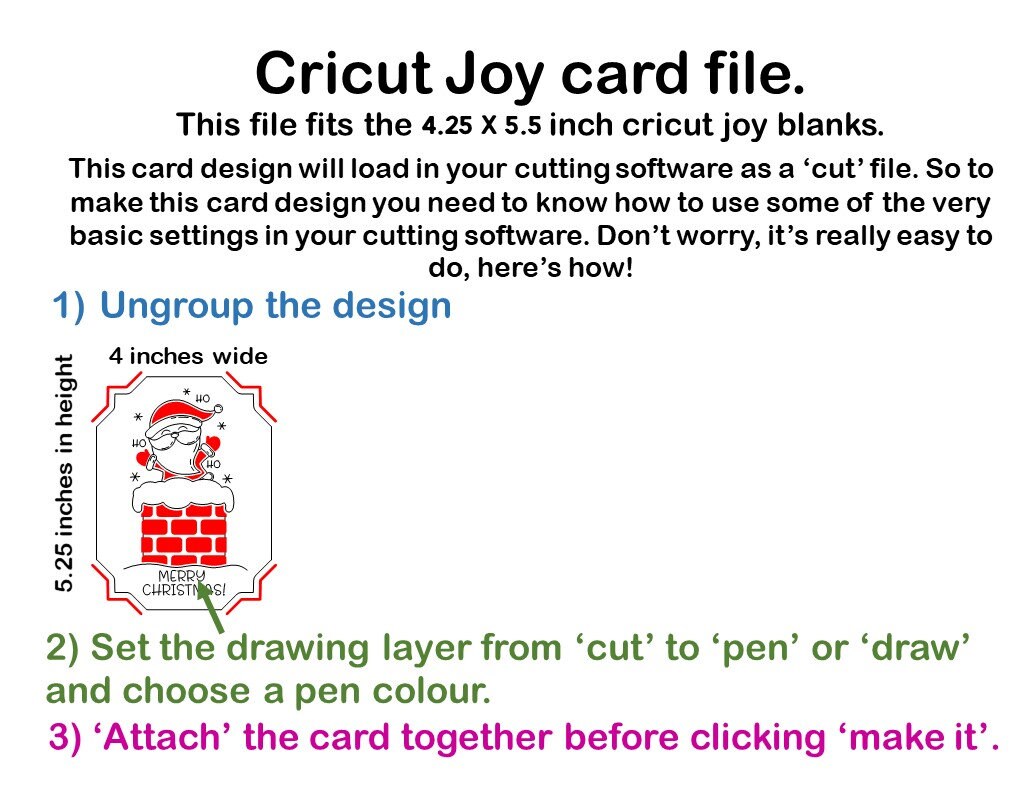 Christmas, Santa Insert Card Design. Digital Download, Cricut Joy ...