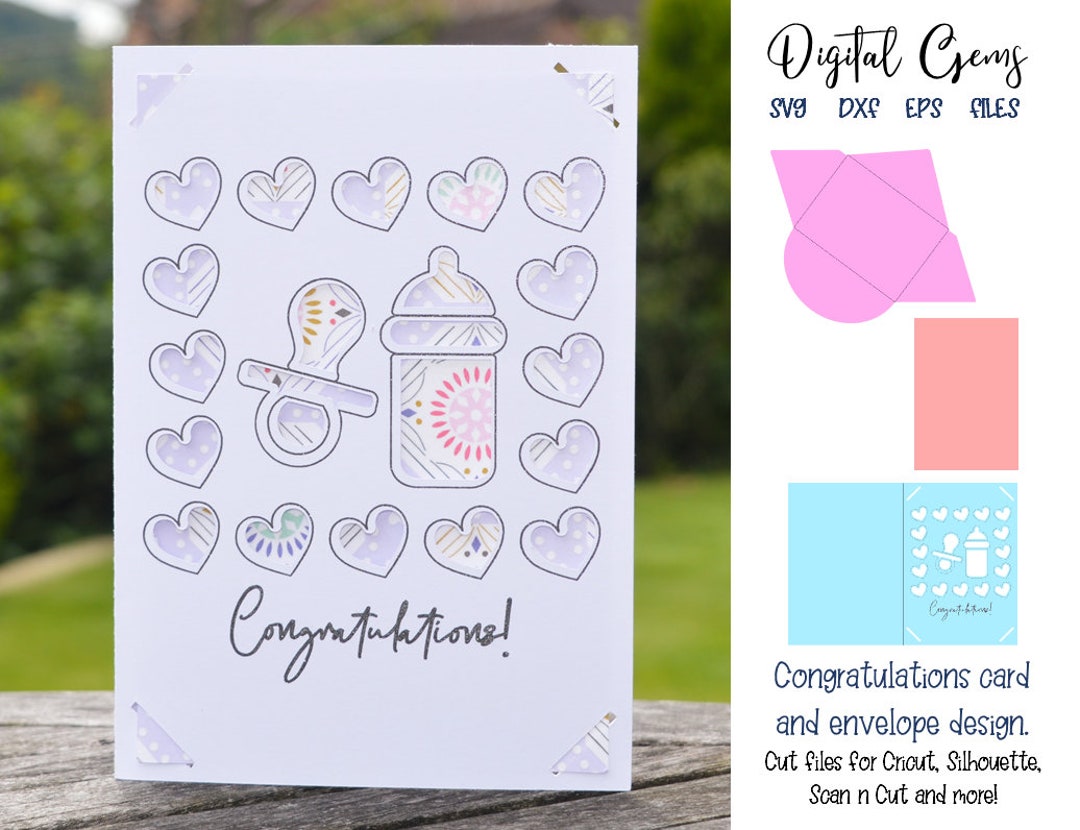 New Baby / Baby Shower Card Design Svg / Dxf / Eps Files. Digital ...