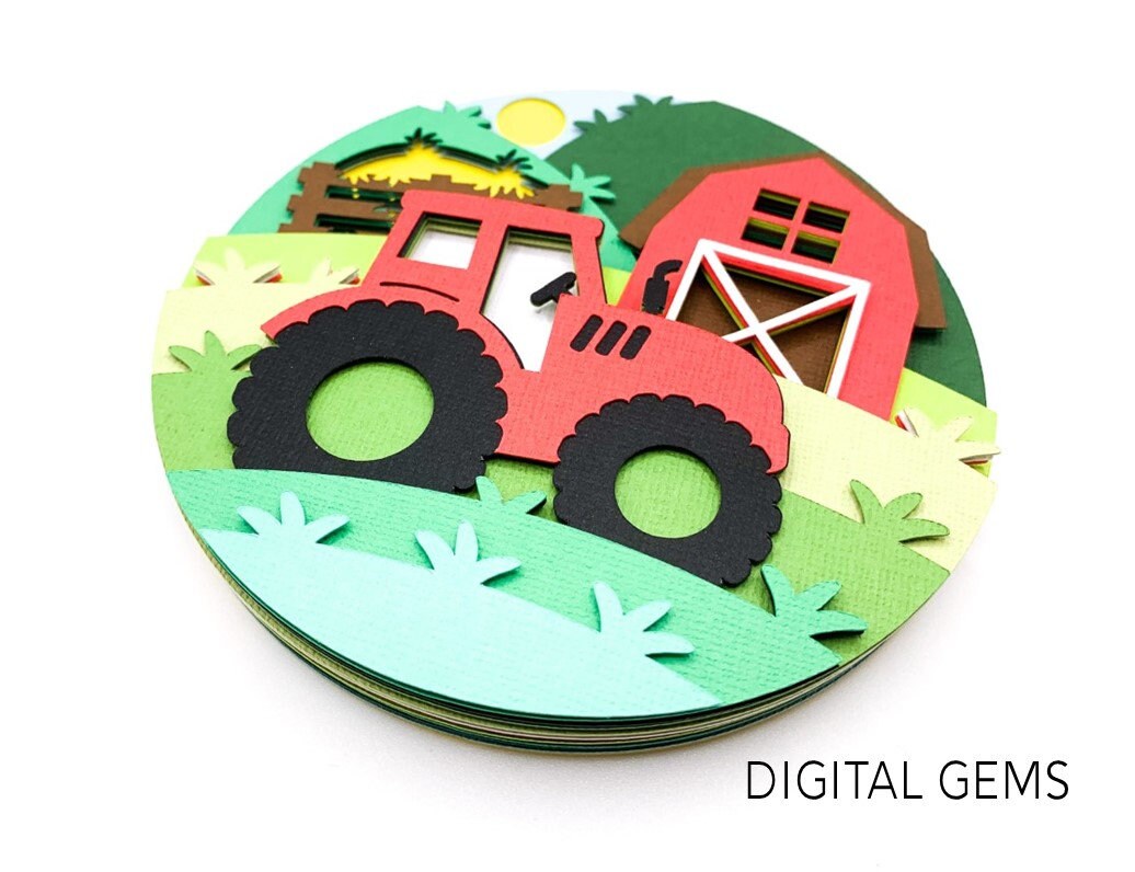 Tractor Shadow Box SVG Digital Download. Works With Cricut - Etsy UK