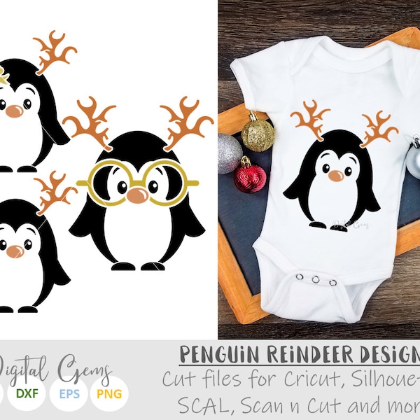 Christmas Penguin Svg - Etsy