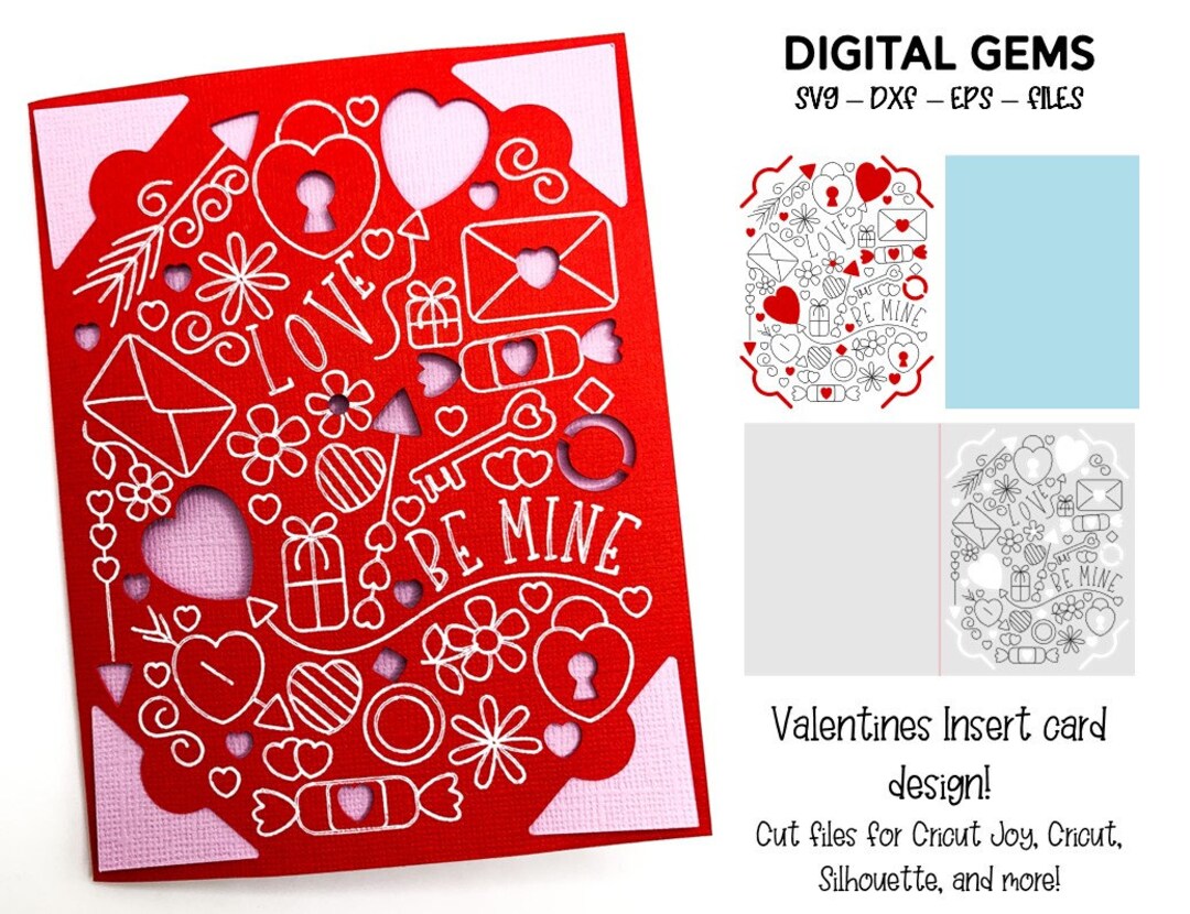Valentines Insert Card Design. Digital Download, Cricut Joy / Cricut ...