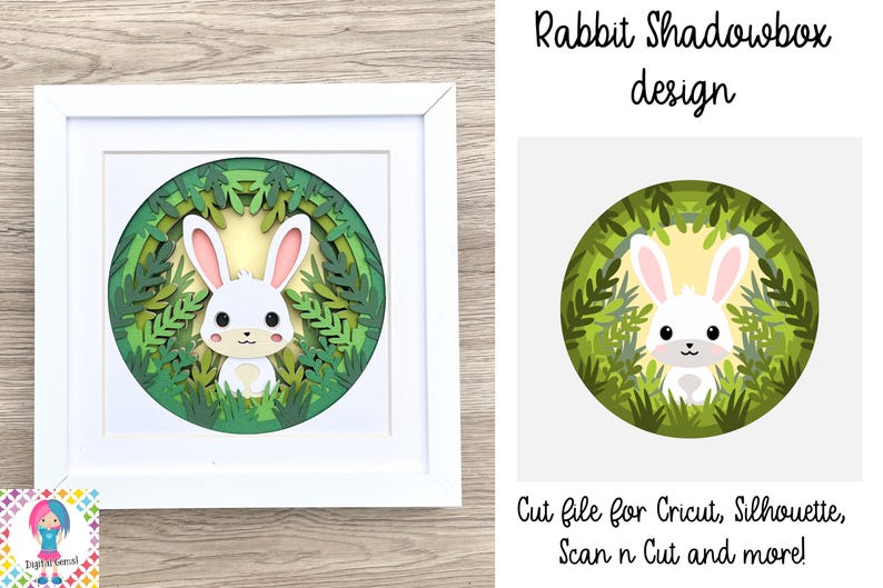 3D Rabbit Shadow Box SVG: Layered Paper Cut File (digital Download) - Etsy