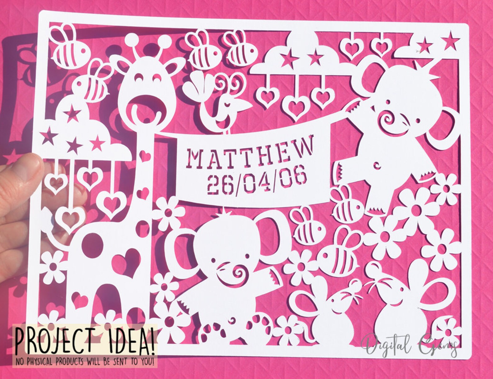 New Baby, Animal Paper Cut Design. Svg / Dxf / Eps / Png Files and Pdf ...