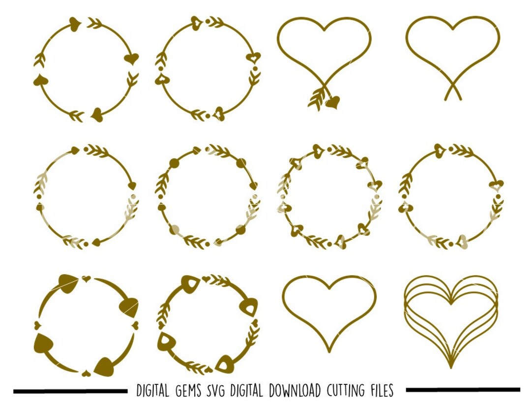 Tribal Arrow Monogram Frames Svg / Dxf / Eps / Png Files. Digital ...