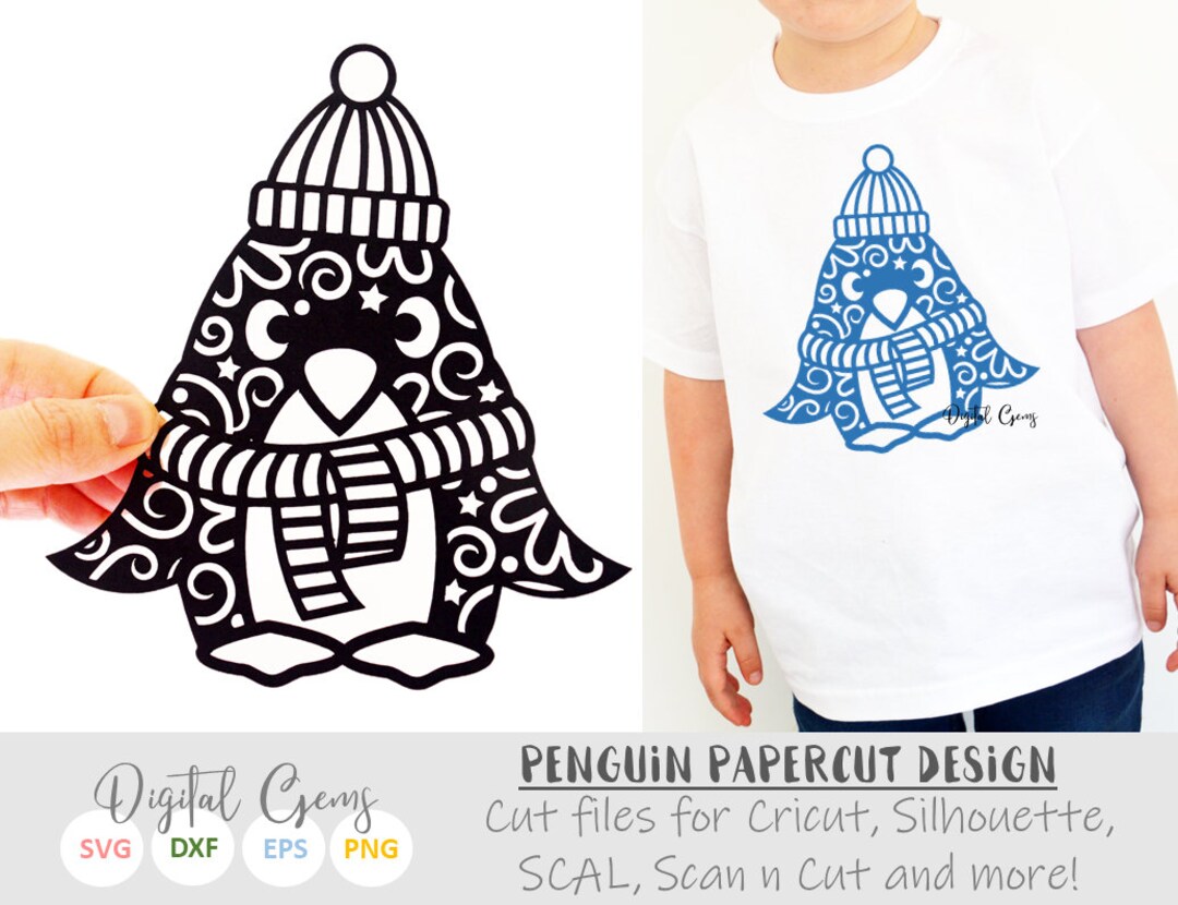 Penguin Paper Cut Svg / Dxf / Eps / Files and Pdf / Png Printable ...