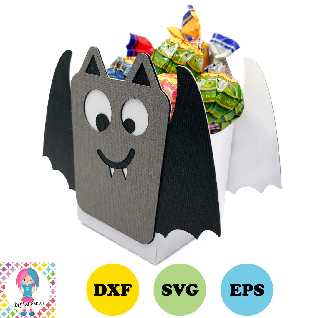 Bat Treat Box Design SVG, Instant Download. Spooky, Halloween, Box ...