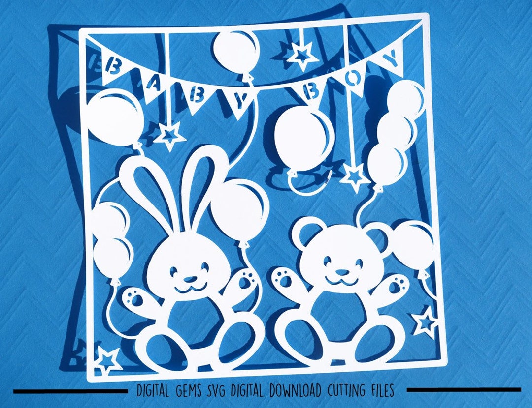 Baby Boy Paper Cut Svg / Dxf / Eps / Files and Pdf / Png Printable ...