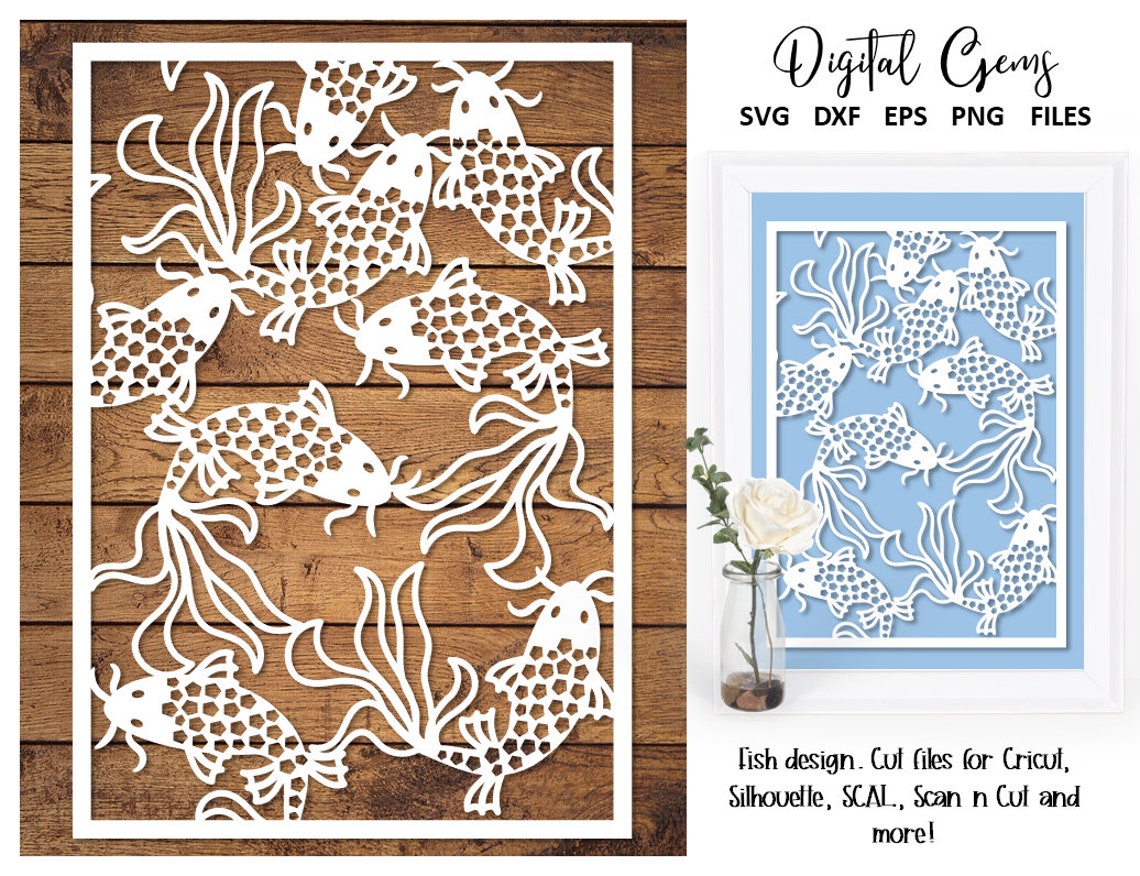 Fish Paper Cut Svg / Dxf / Eps / Png Files and Pdf / Png | Etsy