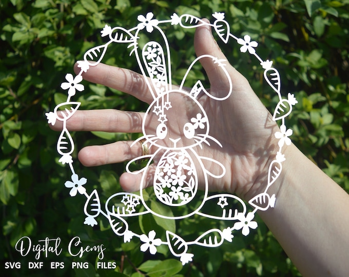 Bunny Svg. Rabbit Svg. Digital SVG PNG DXF for Laser Cut, Paper Cut ...