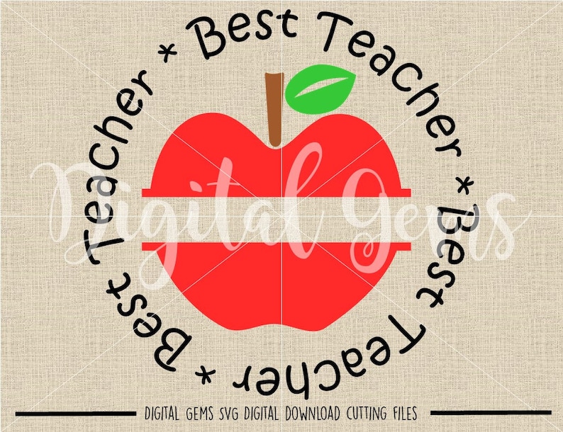Best teacher apple svg / dxf / eps / png files. Digital | Etsy