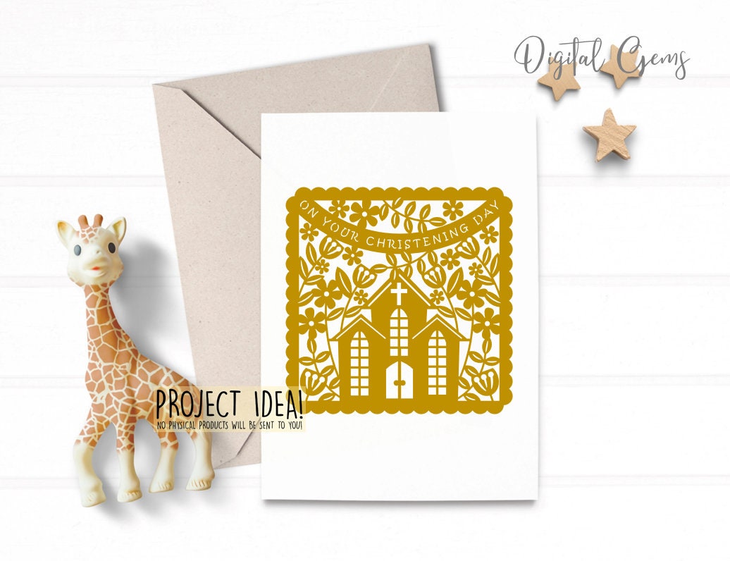 Christening Paper Cut Design. Svg / Dxf / Eps / Png Files and Pdf / Png ...