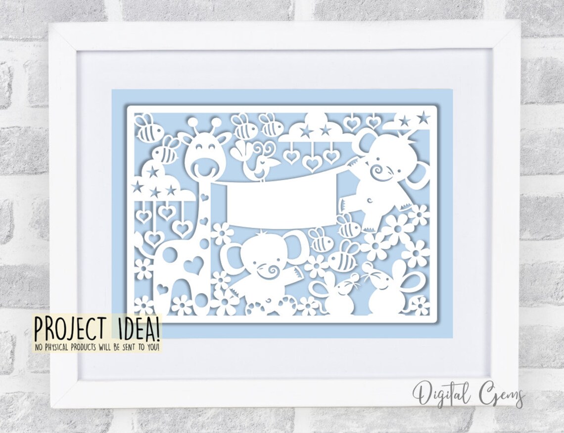 New Baby Animal Paper Cut Design. Svg / Dxf / Eps / Png Files | Etsy UK