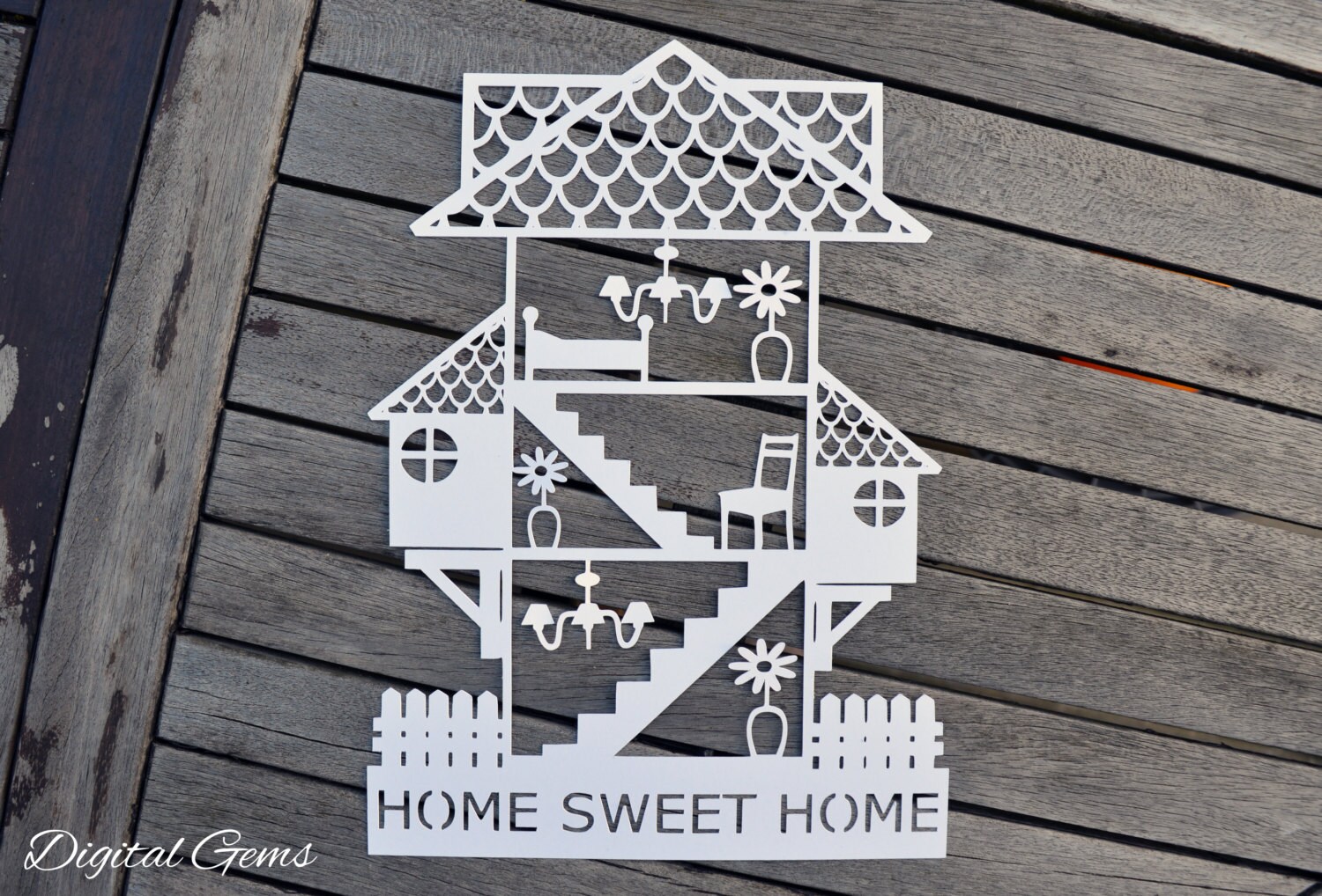 Home Sweet Home Paper Cut Svg / Dxf / Eps / Files and Pdf / | Etsy