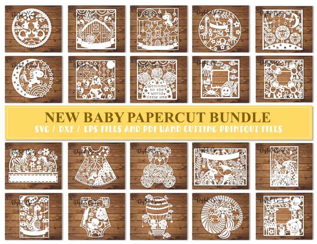 New Baby Paper Cut Bundle. Svg / Dxf / Eps / Files and Pdf / Png ...
