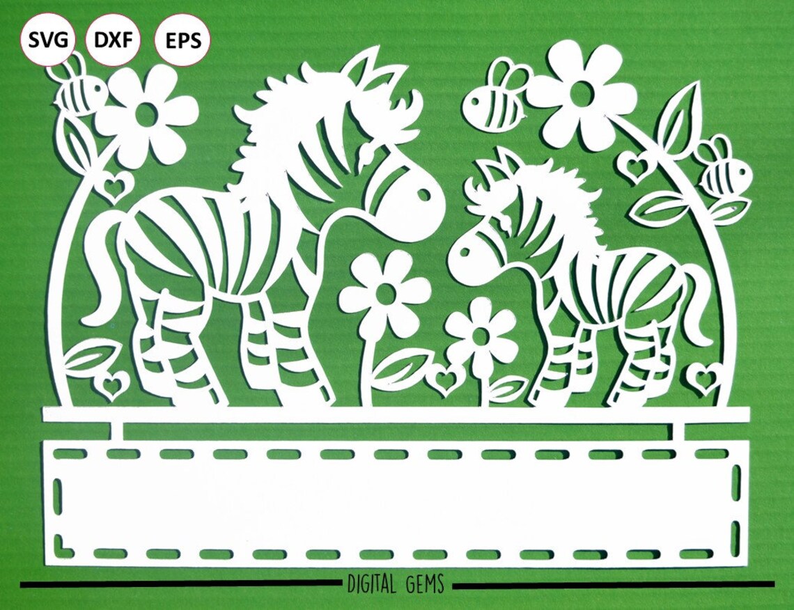 Zebra Paper Cut Svg / Dxf / Eps / Files and Pdf / Png - Etsy