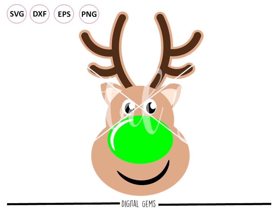Reindeer Face Svg / Dxf / Eps / Png Files. Digital Download. Compatible ...