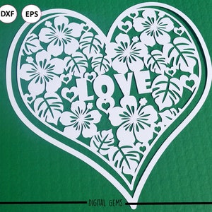 Love Heart Paper Cut Svg / Dxf / Eps Files and Pdf / Png Printable ...