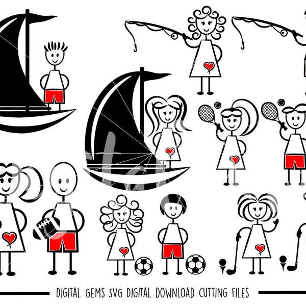 Stick Figure Golfer Svg - Etsy