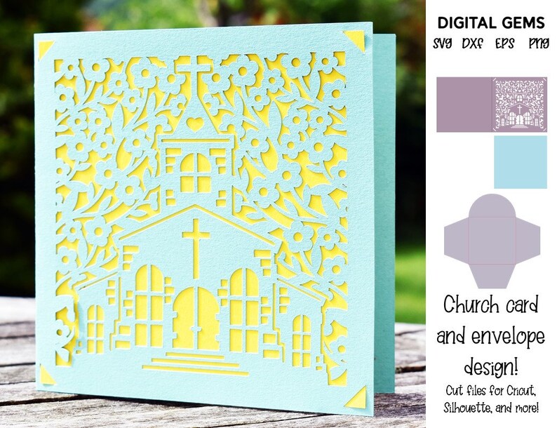 Church Card Design Svg / Dxf / Eps Files. Digital Download. Works With ...