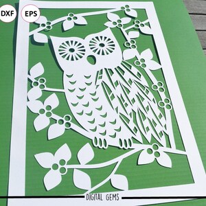 Owl Paper Cut Svg / Dxf / Eps / Files and Pdf / Png Printable Templates ...