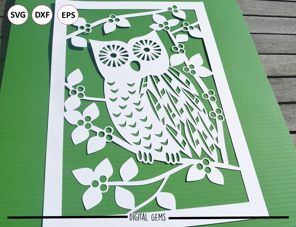 Owl Paper Cut Svg / Dxf / Eps / Files and Pdf / Png Printable - Etsy UK