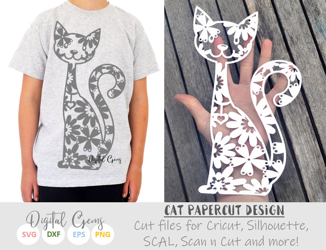 Cat Papercut Design. Svg / Dxf / Eps Files and a Pdf / Png Print Out ...