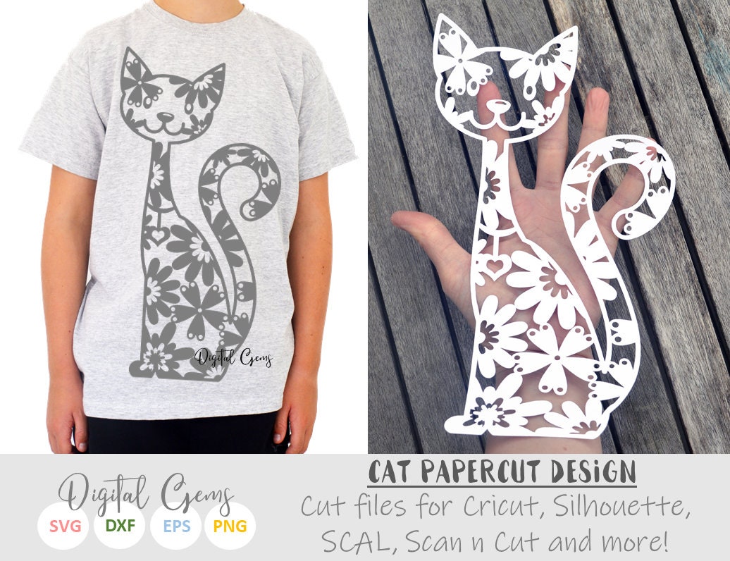 Cat Papercut Design. Svg / Dxf / Eps Files and a Pdf / Png Print Out ...