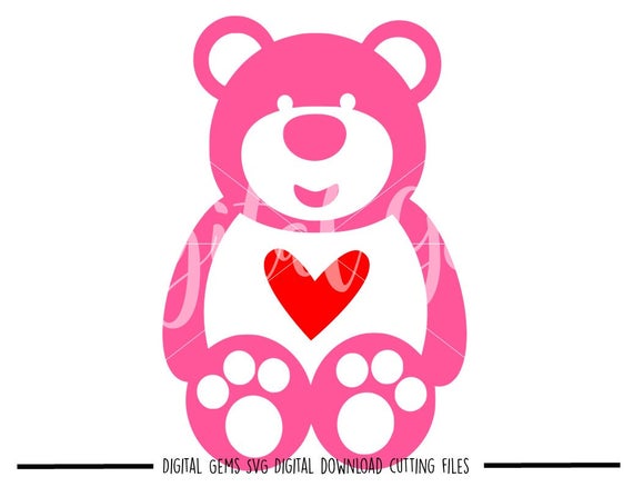 Osito y corazón svg / dxf / eps / png archivos. Descarga | Etsy México