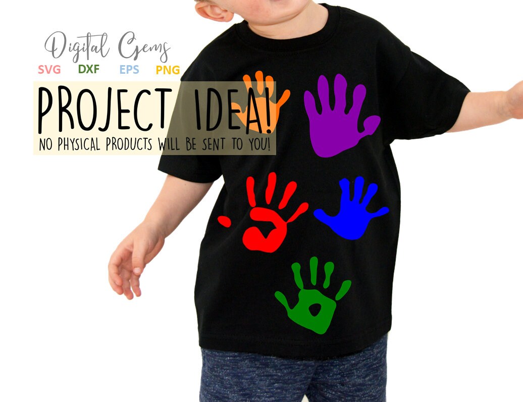 Hand Print Svg / Dxf / Eps / Png Files. Digital Download. Compatible ...