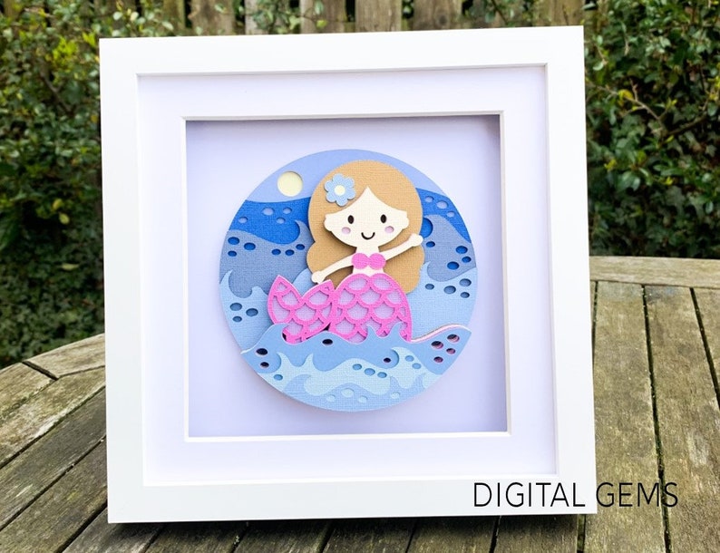 Mermaid Shadow Box SVG Digital Download. Works With Cricut - Etsy