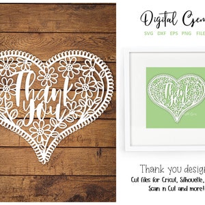 Thank You Paper Cut Svg / Dxf / Eps Files and Pdf / Png Printable ...