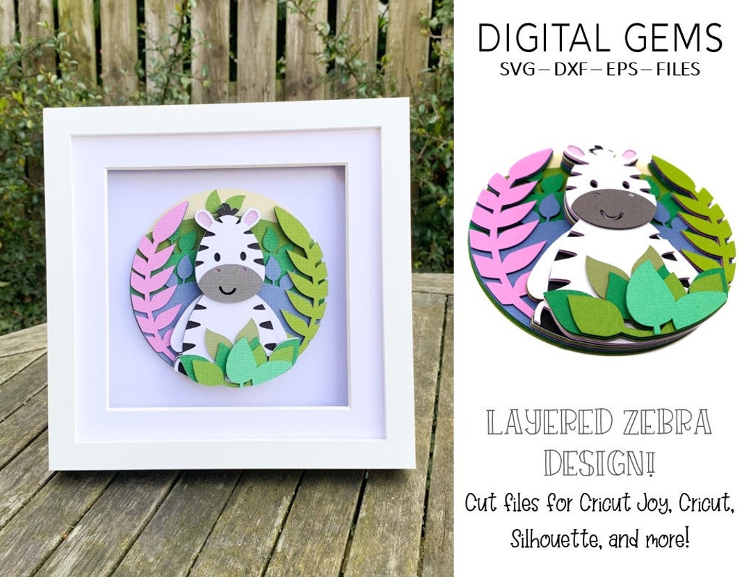 Zebra Shadow Box SVG | Digital Download. Works With Cricut Joy ...
