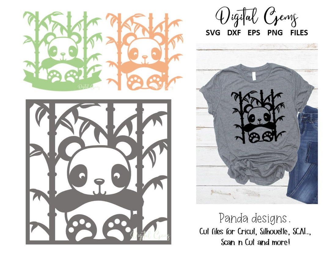 Panda Paper Cut Designs. Svg / Dxf / Eps / Png Files and Pdf / Png ...