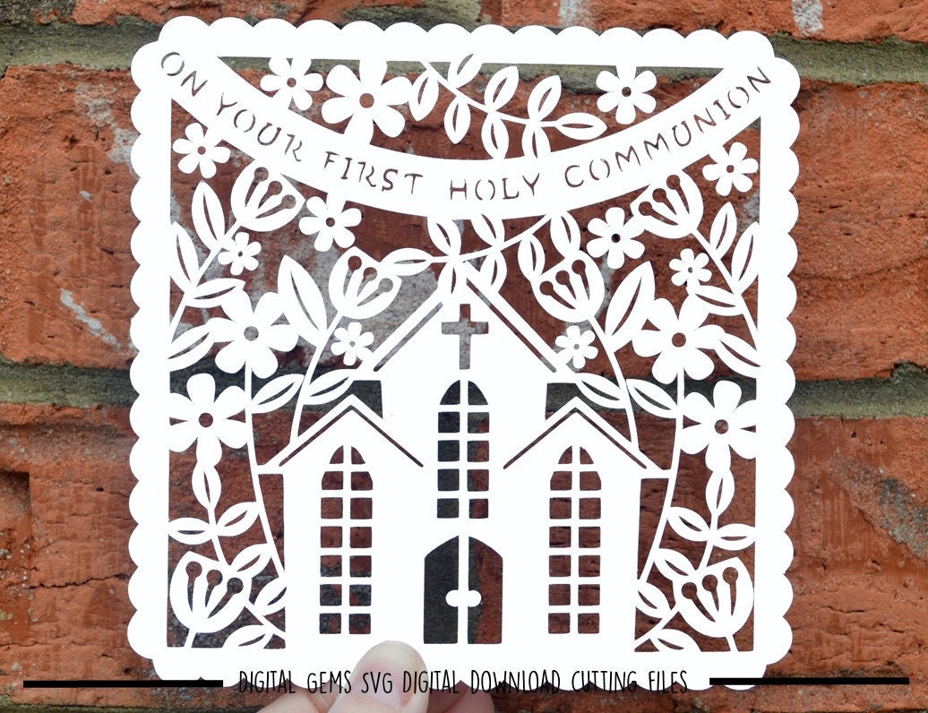 First Holy Communion Paper Cut Svg / Dxf / Eps Files and Pdf / - Etsy