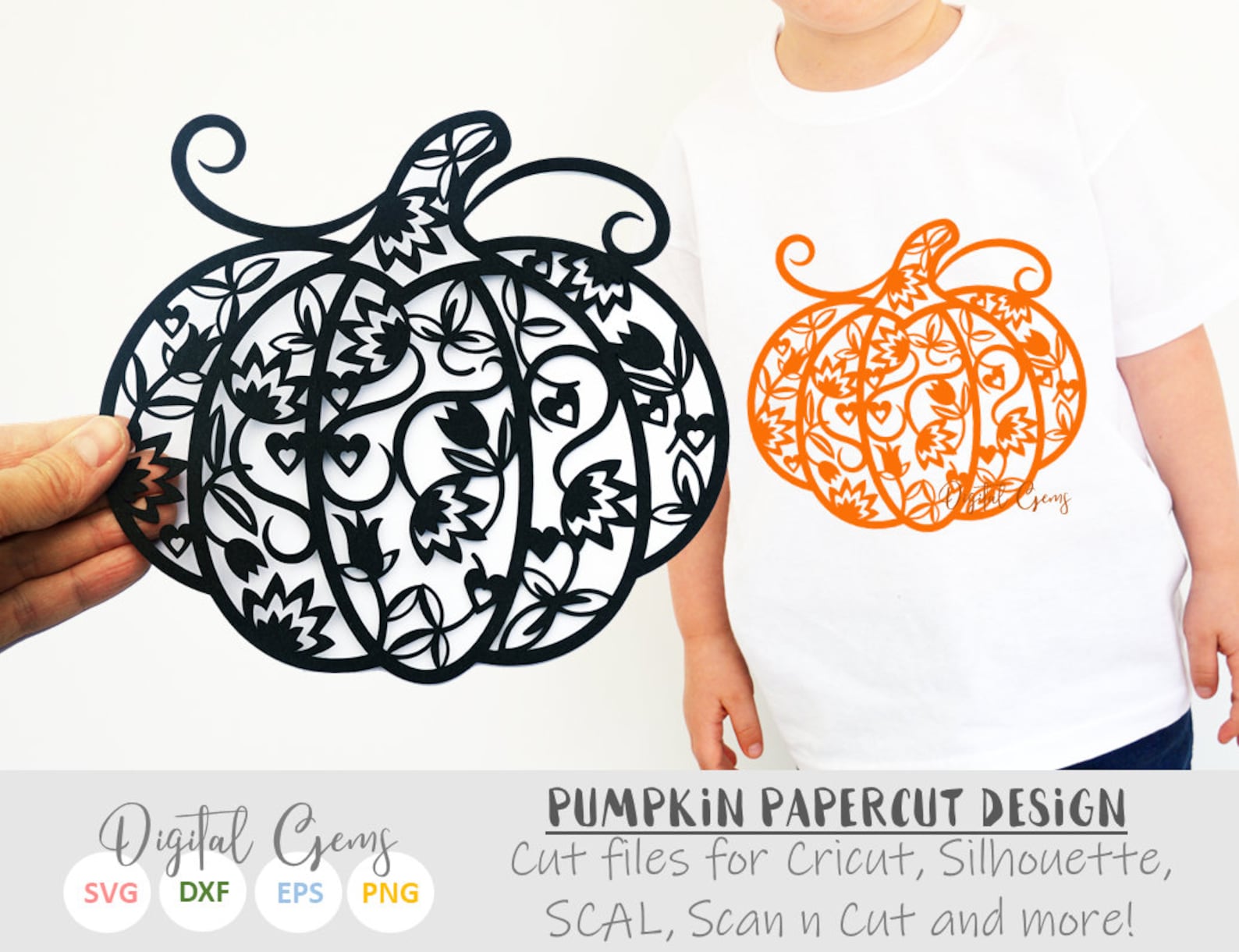 Pumpkin Paper Cut Svg / Dxf / Eps Files and Pdf / Png Printable ...