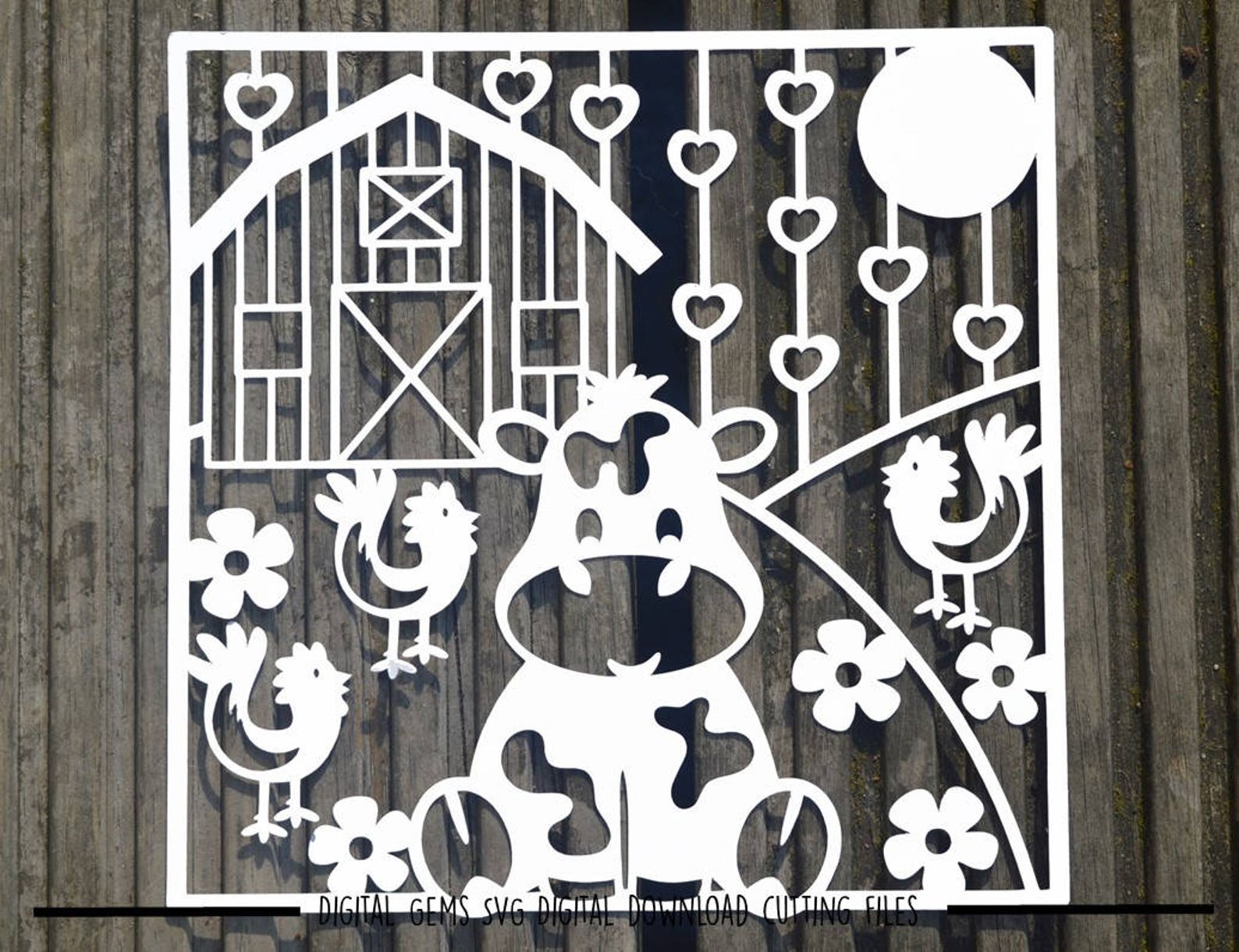 Farm. Cow Paper Cut Svg / Dxf / Eps Files and Pdf / Png - Etsy