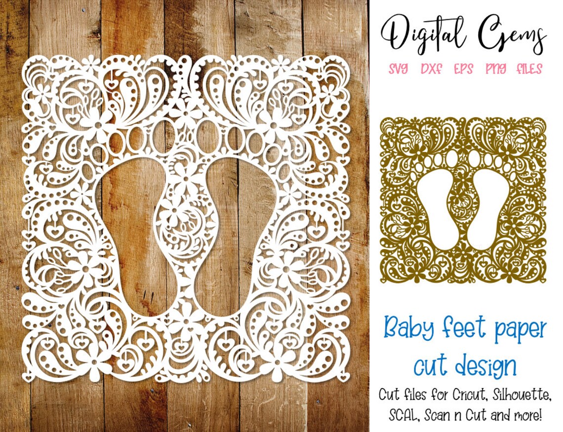 Baby Feet Paper Cut Svg / Dxf / Eps / Files and Pdf / Png - Etsy UK