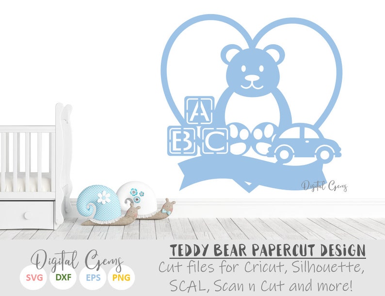 Teddy Bear Paper Cut Svg / Dxf / Eps / Files and Pdf / Png - Etsy