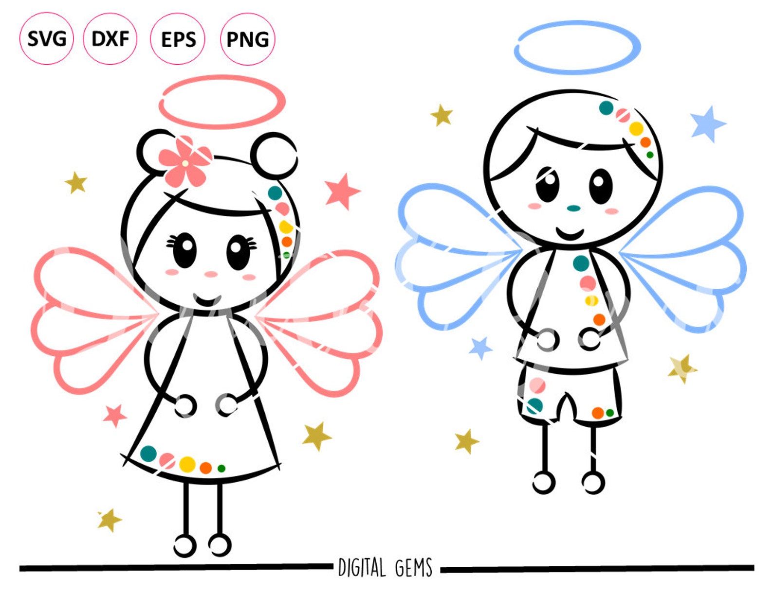 Angel Svg / Dxf / Eps / Png Files. Digital Download. Compatible With ...
