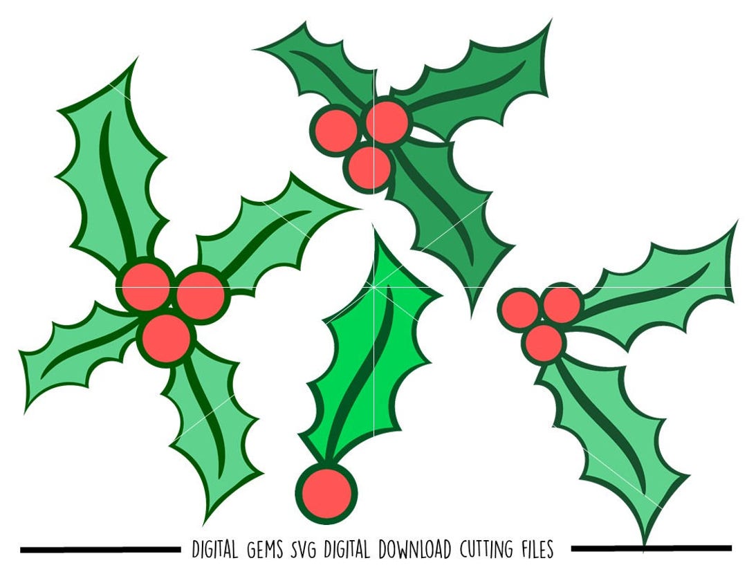 Holly, Christmas Svg / Dxf / Eps / Png Files. Digital Download ...