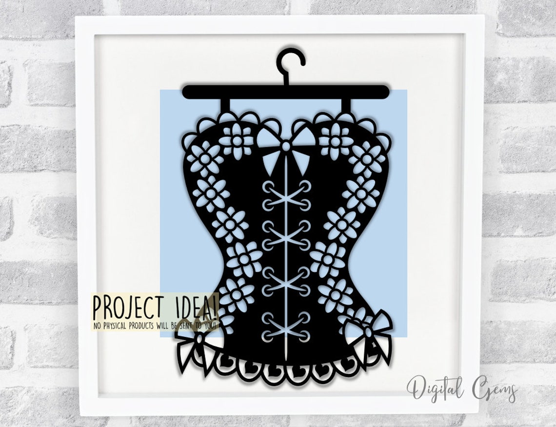 Corset, Burlesque Paper Cut Design. Svg / Dxf / Eps / Png Files and Pdf ...