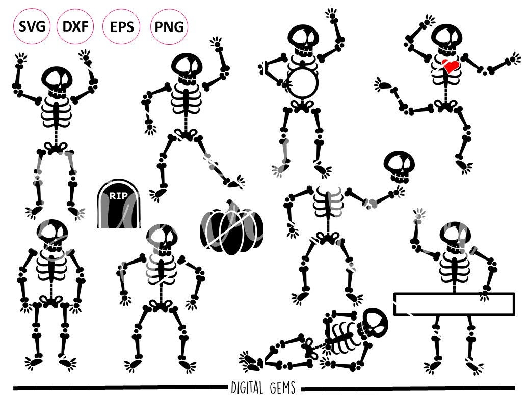 Skeleton Halloween Svg / Dxf / Png Files. Digital Download. | Etsy