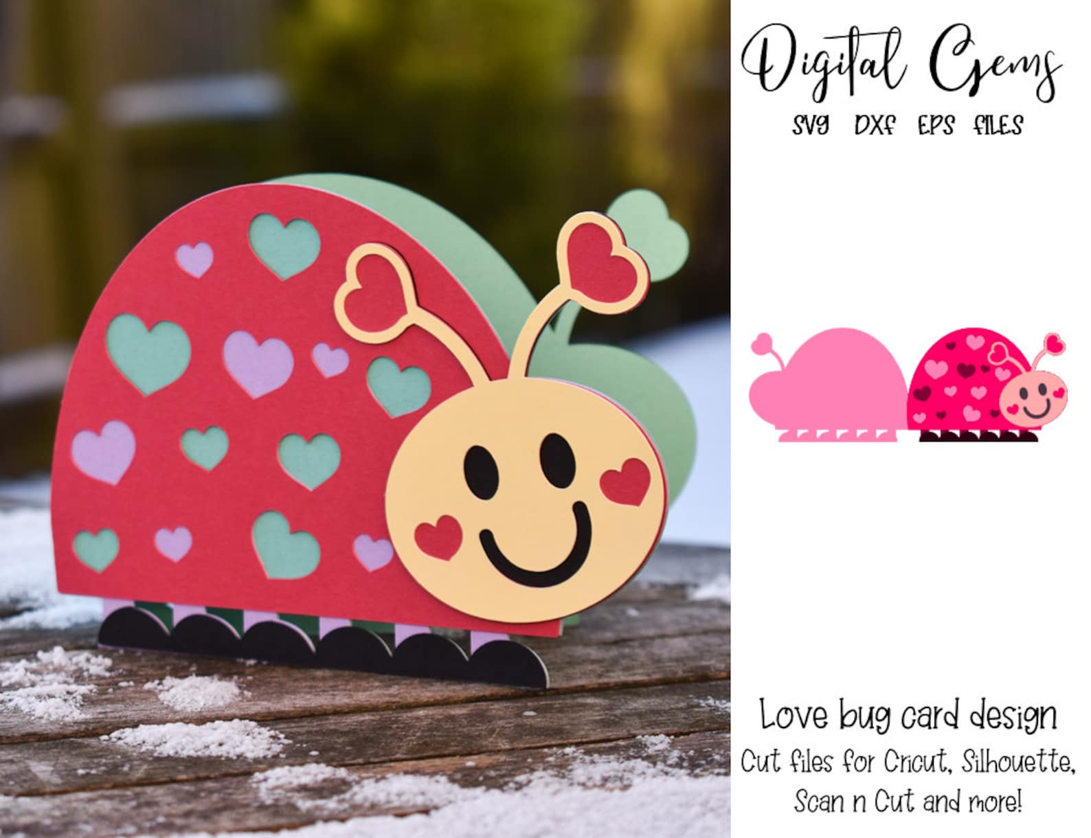 Love Bug Lady Bird Birthday / Valentines Card Design Svg / - Etsy