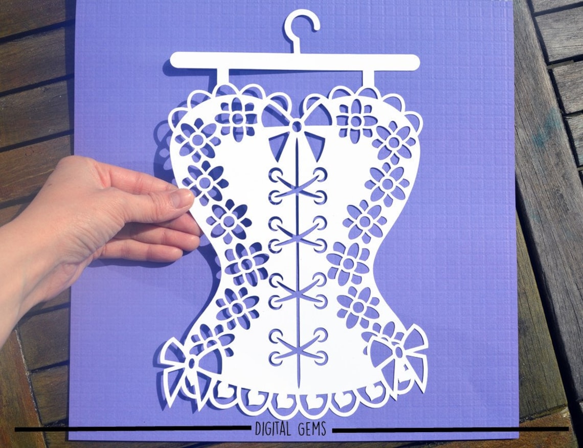 Corset, Burlesque Paper Cut Design. Svg / Dxf / Eps / Png Files and Pdf ...